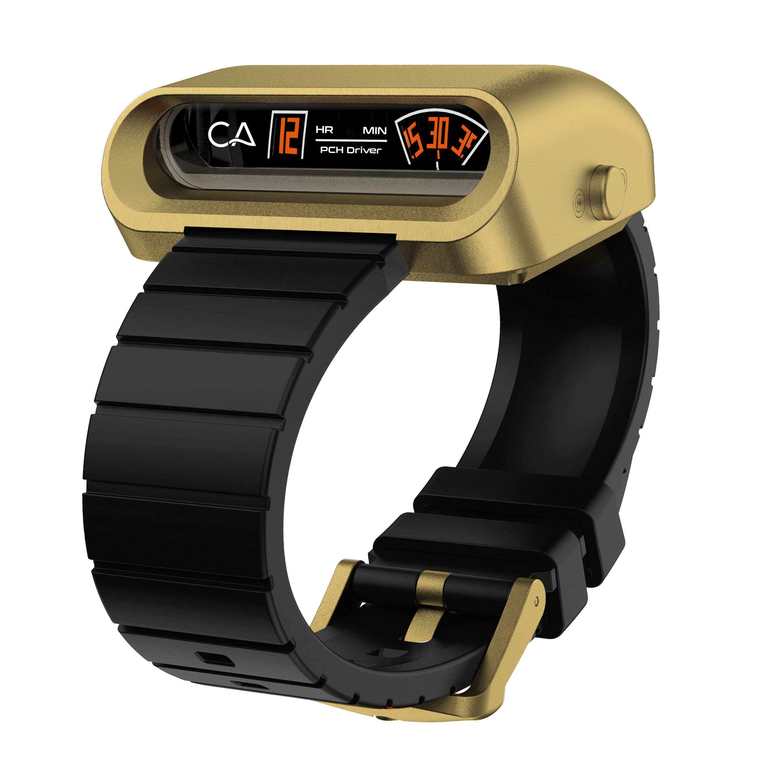 California Watch Co. PCH Driver Jump Hour Gold Black | Californiawatch.com