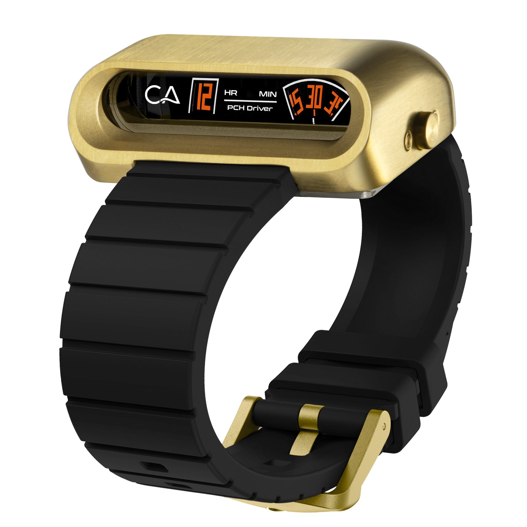 California Watch Co. PCH Driver Jump Hour Gold Black | Californiawatch.com