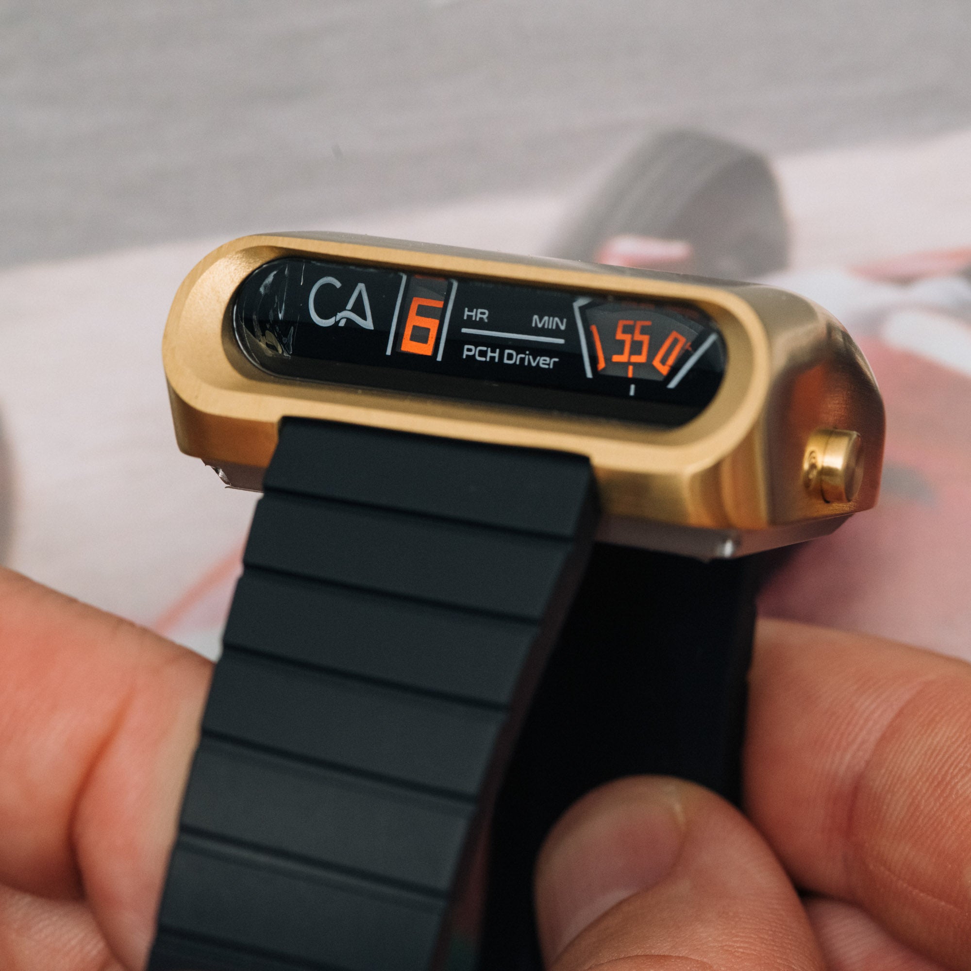 California Watch Co. PCH Driver Jump Hour Gold Black | Californiawatch.com