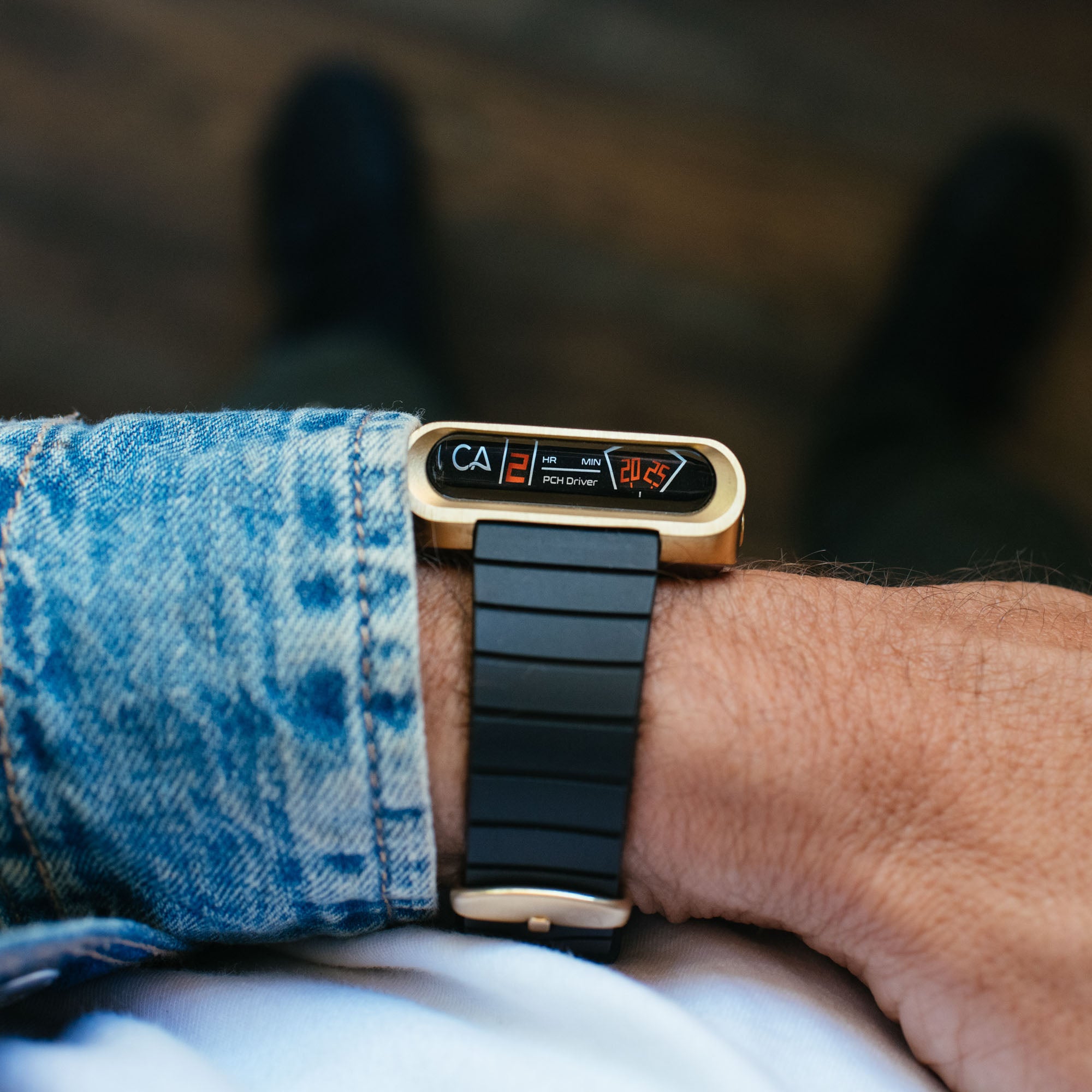 California Watch Co. PCH Driver Jump Hour Gold Black | Californiawatch.com