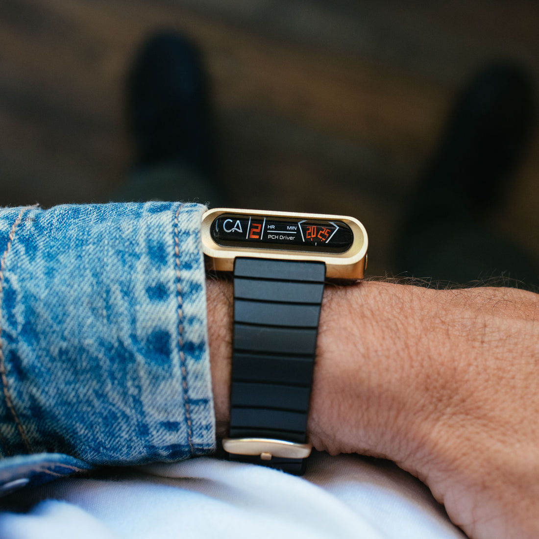California Watch Co. PCH Driver Jump Hour Gold Black | Californiawatch.com
