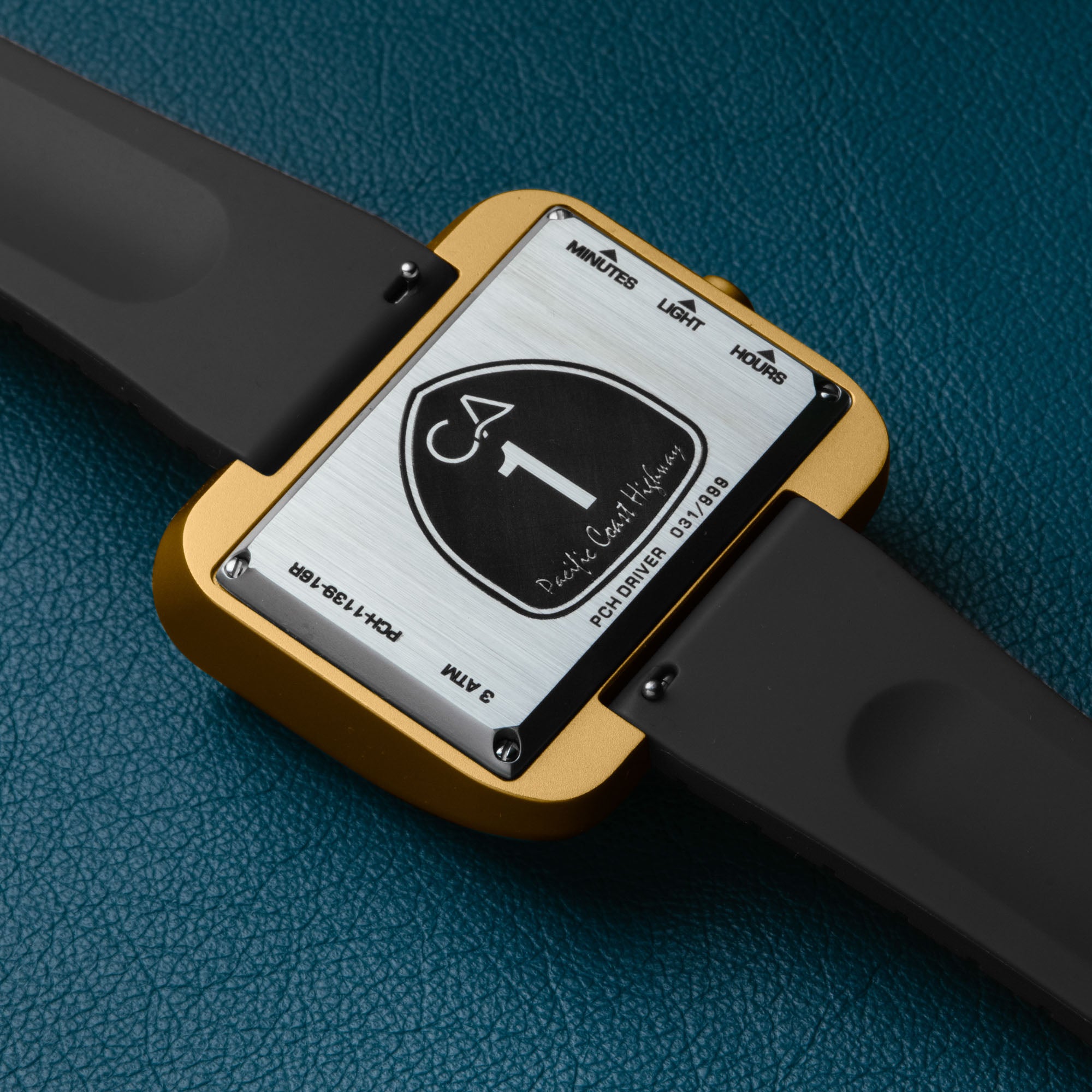 California Watch Co. PCH Driver Jump Hour Gold Black | Californiawatch.com