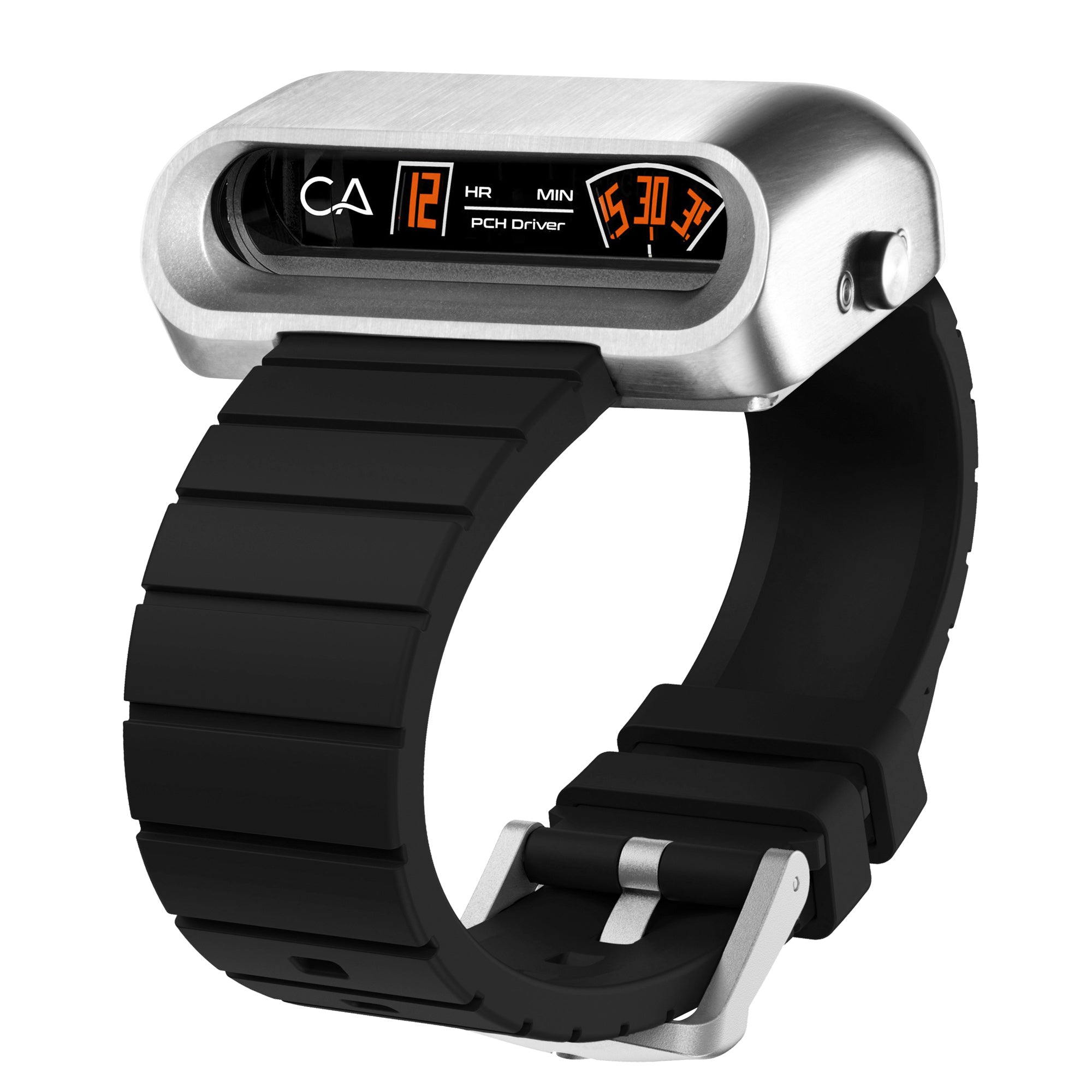PCH Driver Jump Hour Brushed Silver Black | California Watch Co ...