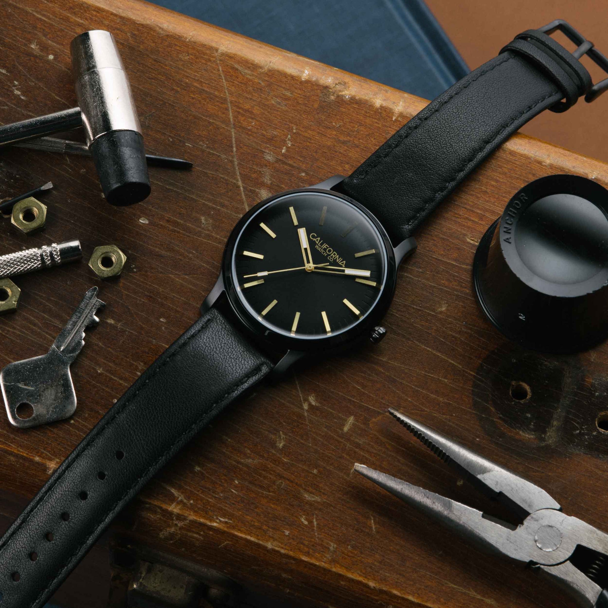 Laguna 40 Leather All Black Gold | California Watch Co ...