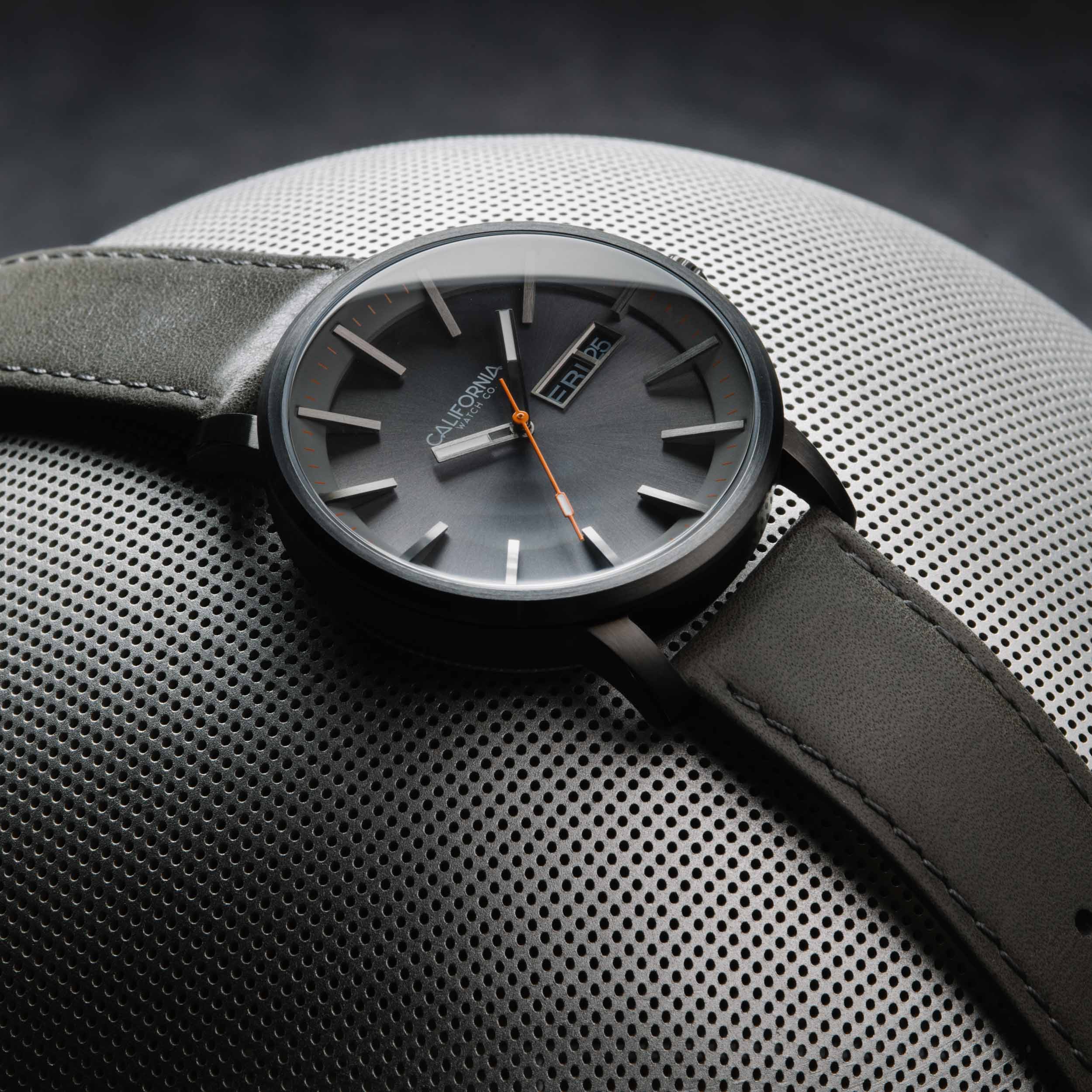 Mojave Leather Gunmetal Orange | California Watch Co. – Californiawatch.com